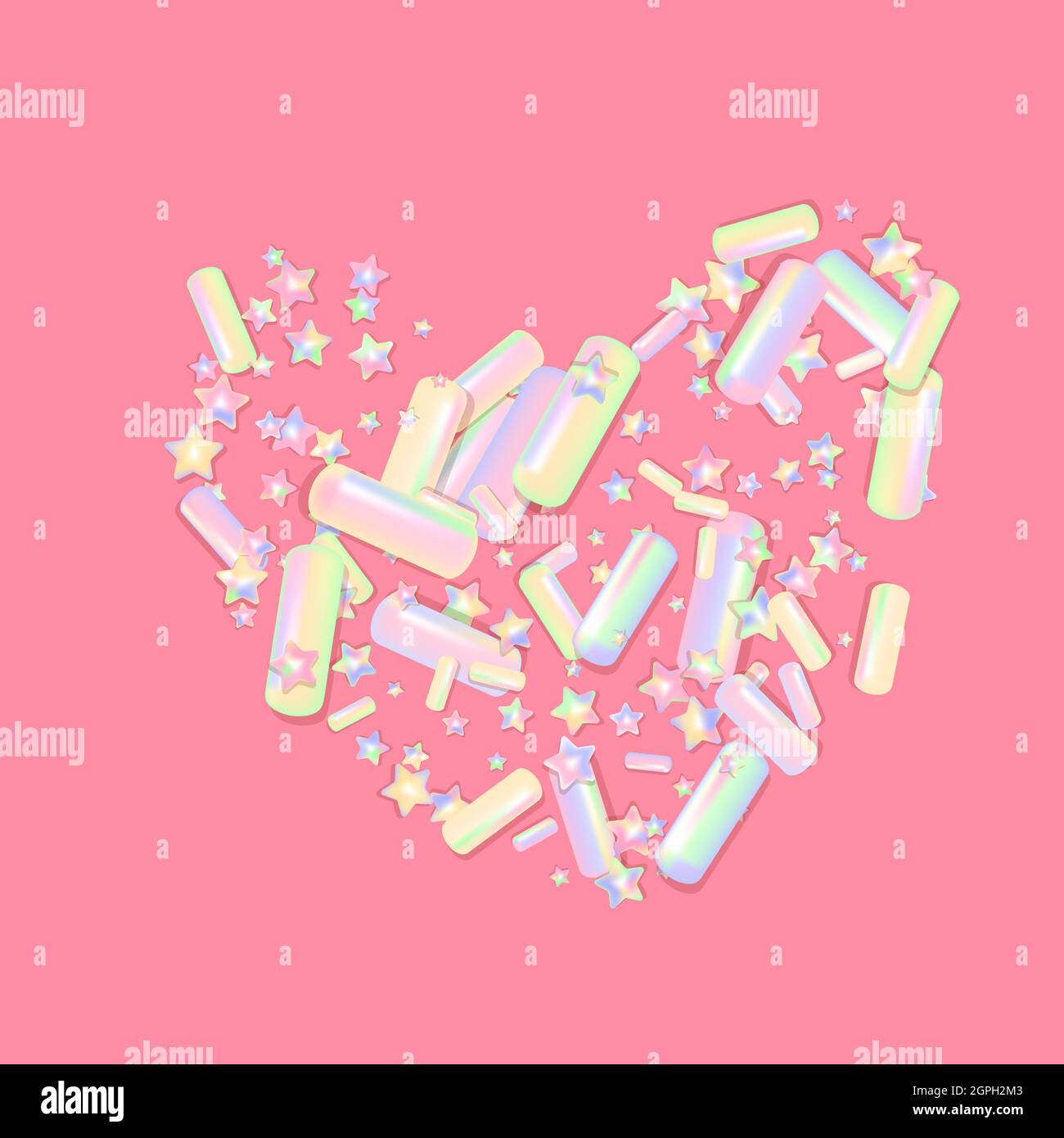 Heart shape red sprinkles falling Stock Vector Images - Alamy
