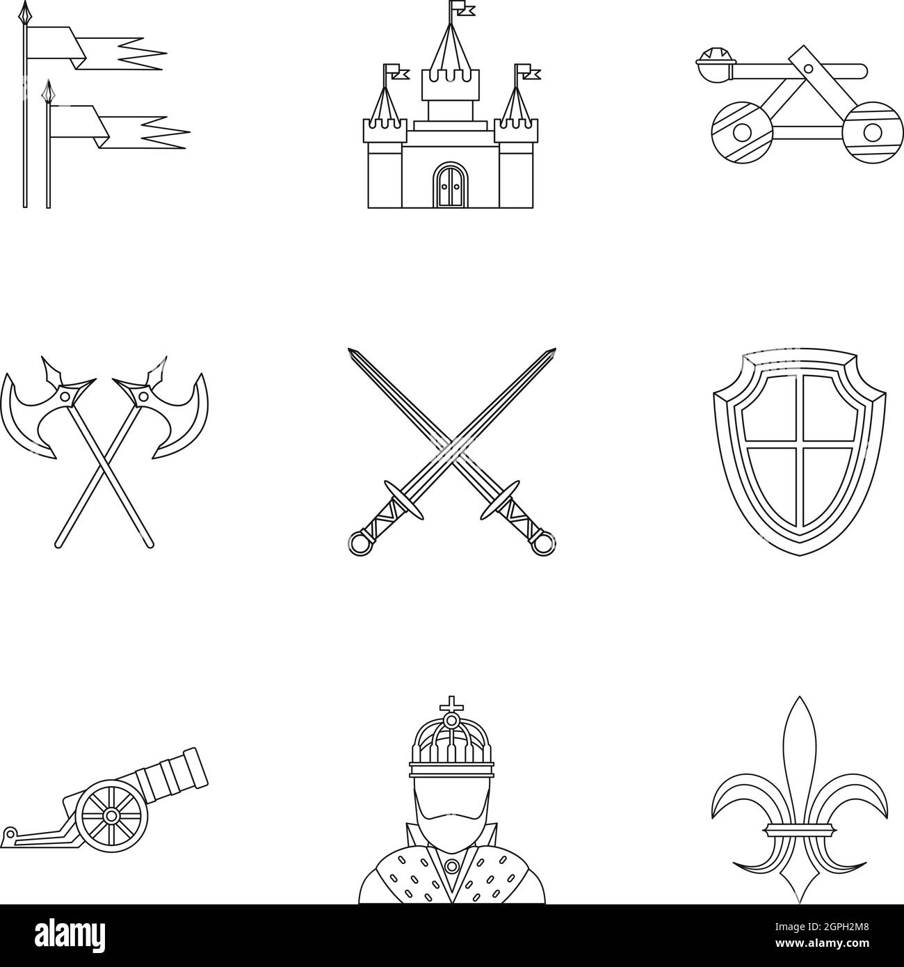 Military armor icons set, outline style Stock Vector Image & Art - Alamy