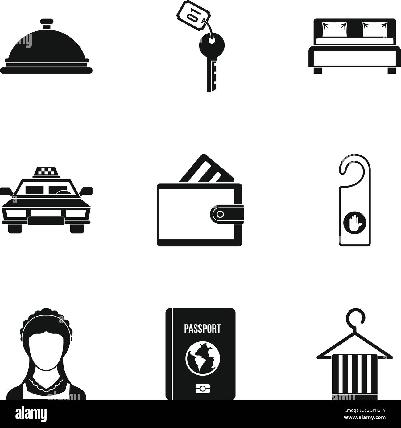 Hostel accommodation icons set, simple style Stock Vector Image & Art ...