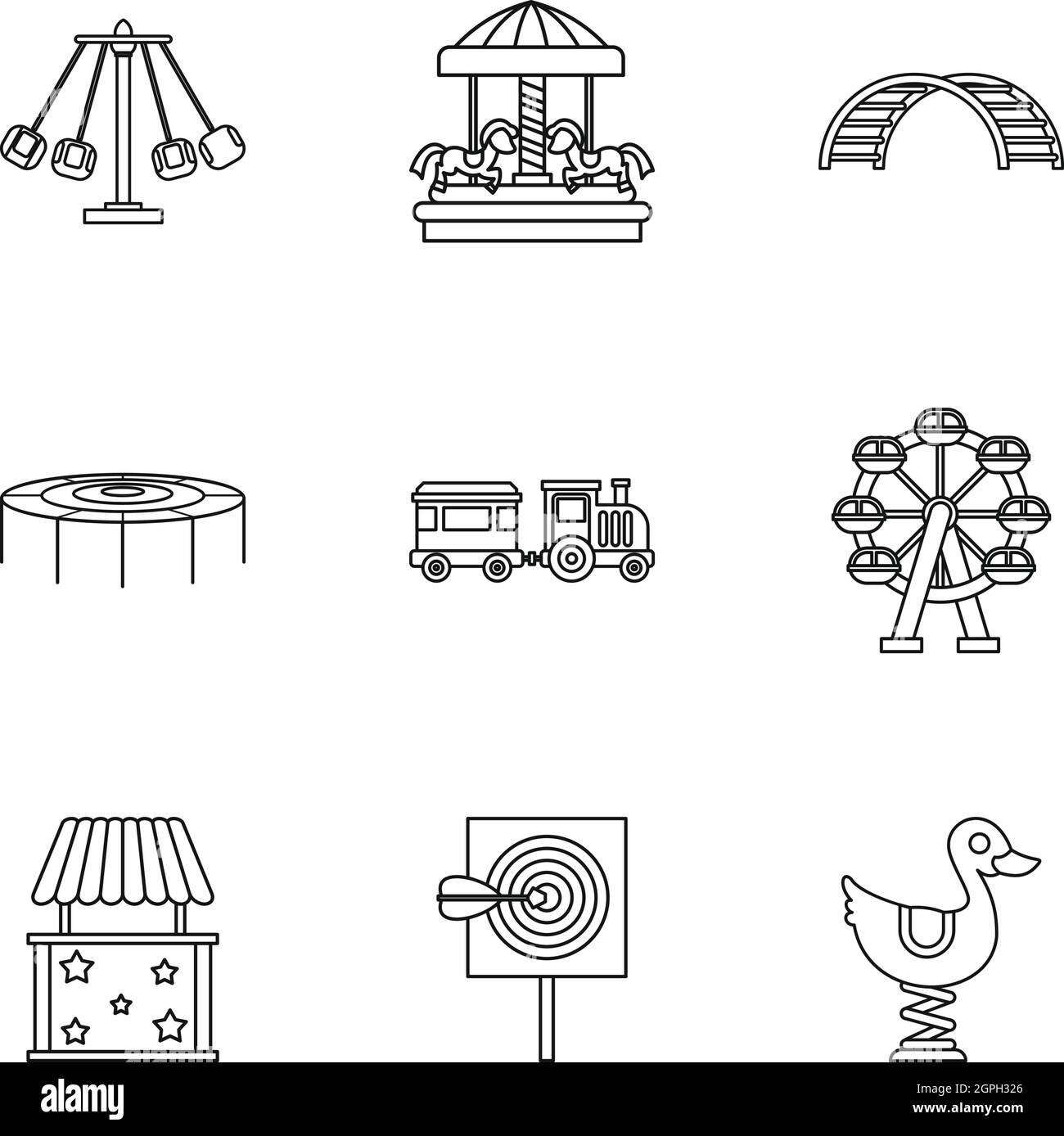 Toy icon set outline Black and White Stock Photos & Images - Alamy