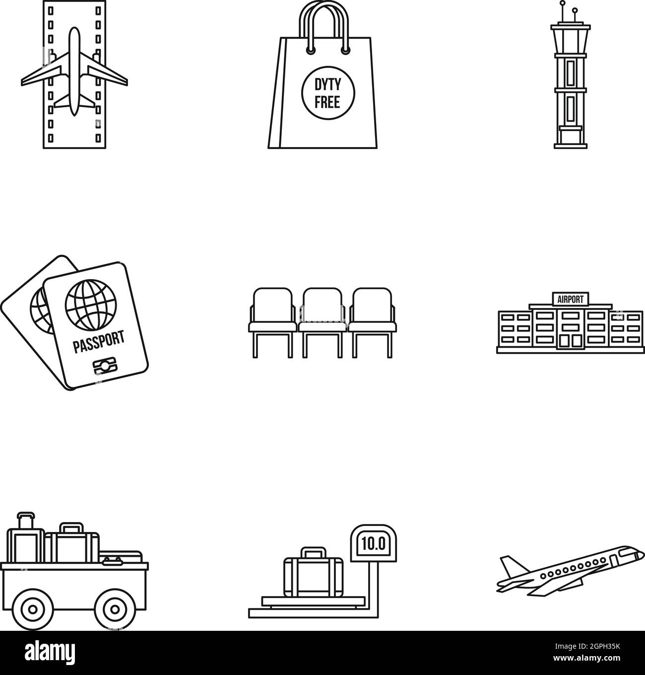 Plane flying on runway Black and White Stock Photos & Images - Alamy