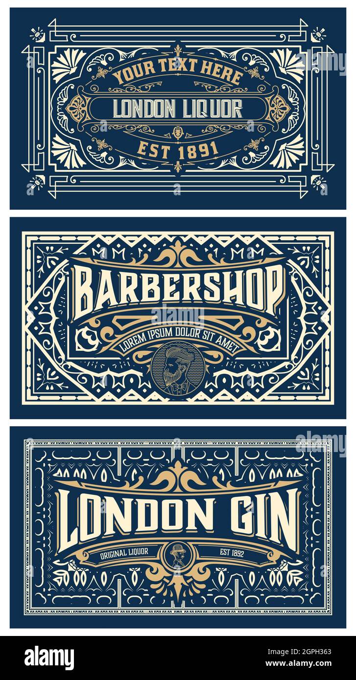 Set of 3 vintage labels for packing Stock Vector Image & Art - Alamy