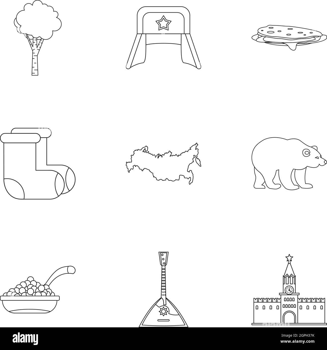 Russia outline Stock Vector Images - Alamy