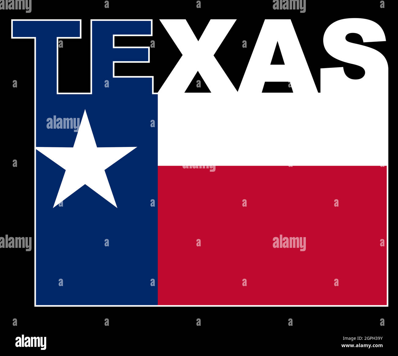 Texas Text Flag Stock Vector Image & Art - Alamy