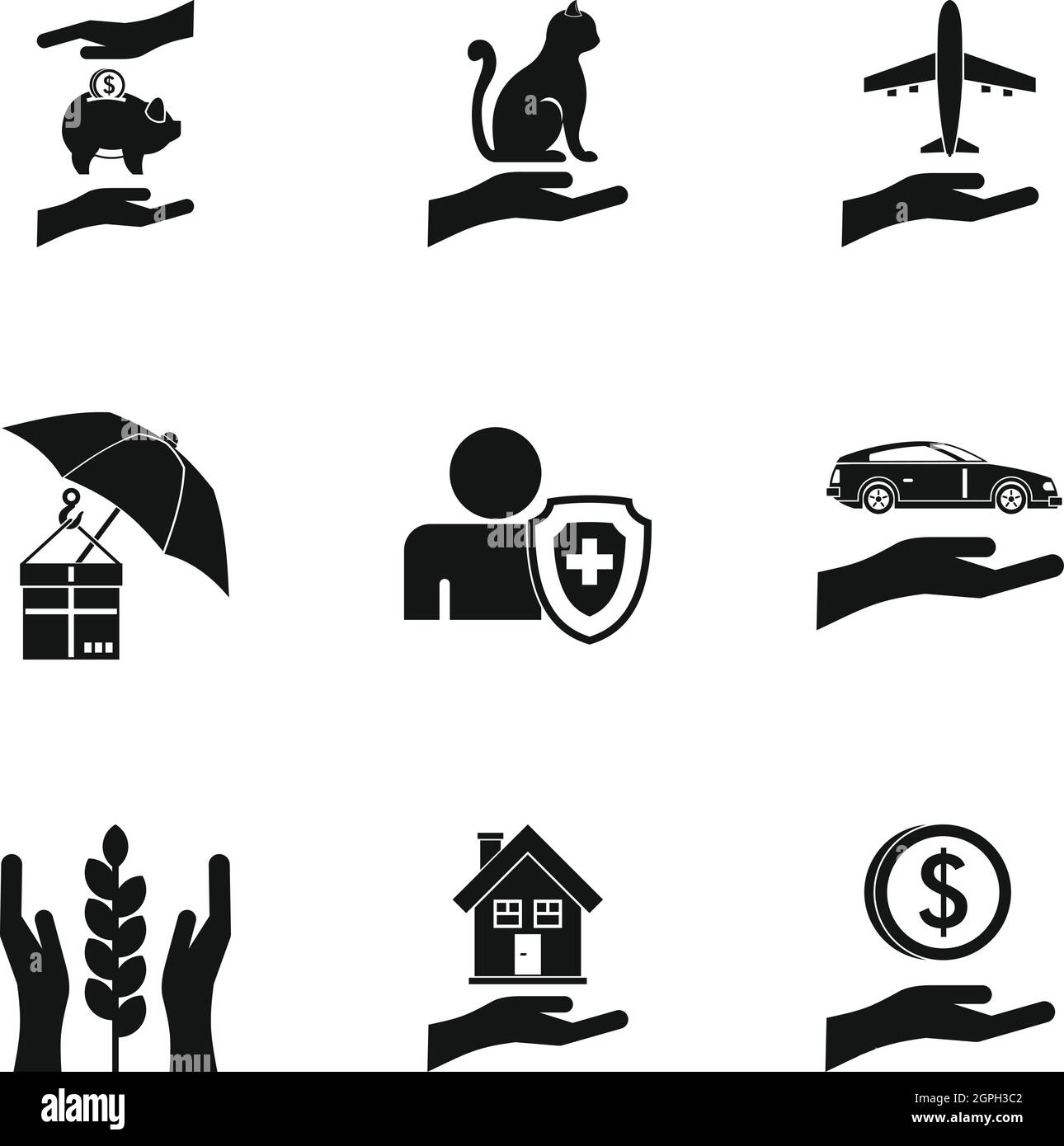 Protection icons set, simple style Stock Vector Image & Art - Alamy