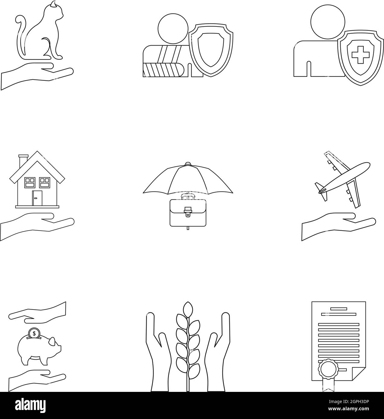 Keeping icons set, outline style Stock Vector Image & Art - Alamy