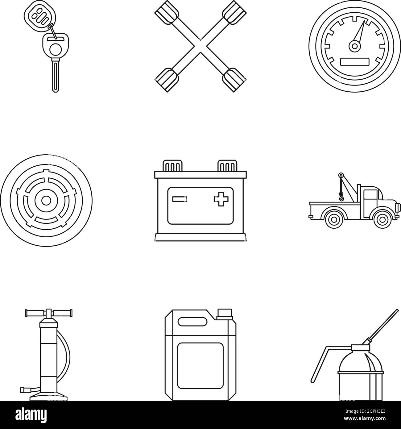 Car tool icon outline Black and White Stock Photos & Images - Alamy