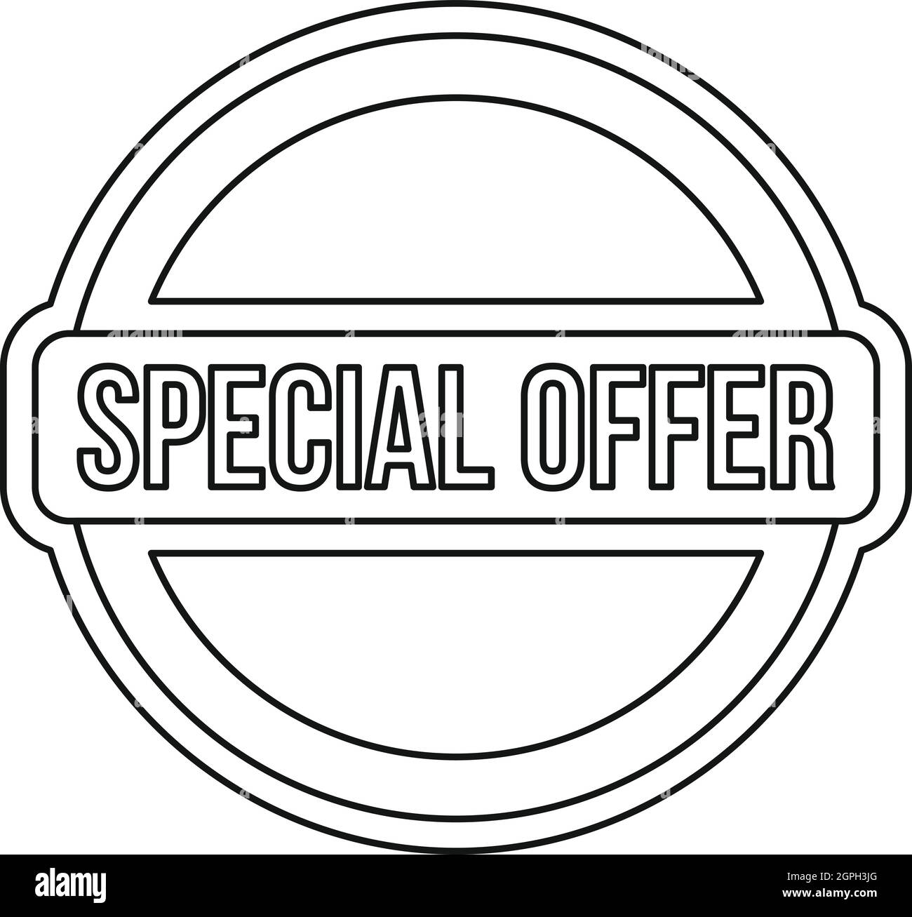 Special offer circle label icon, outline style Stock Vector Image & Art ...