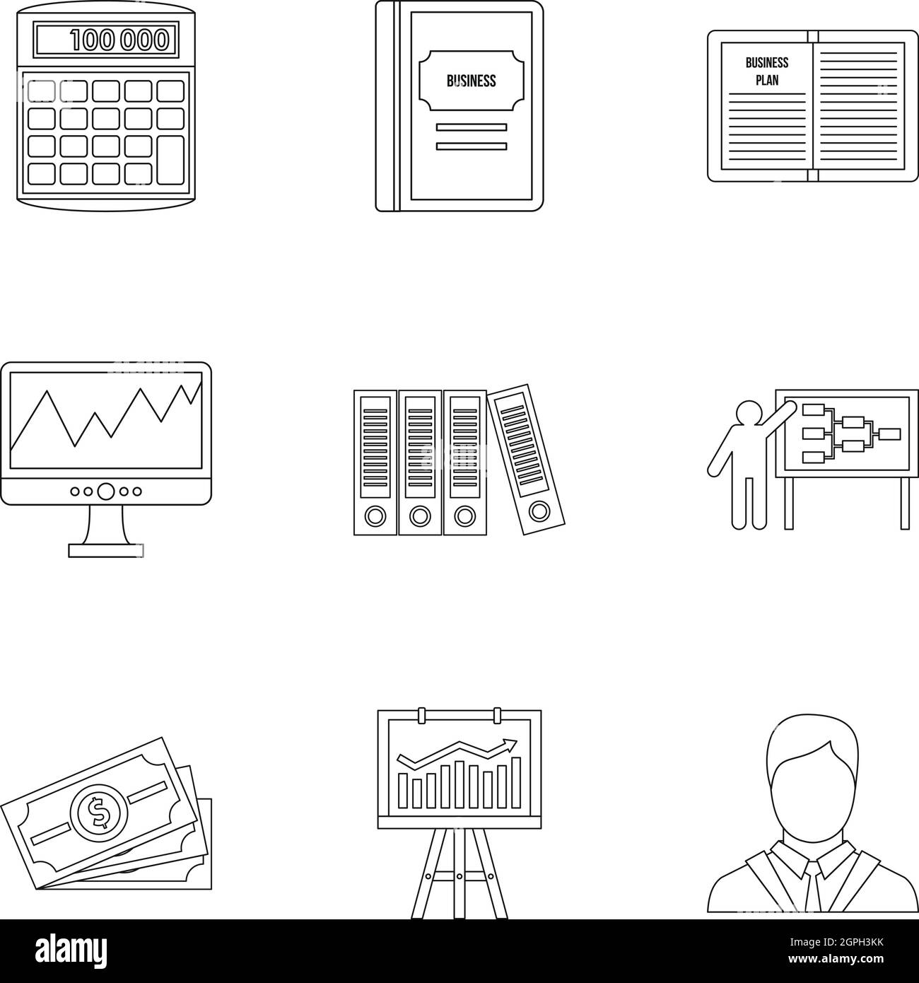 Earnings icons set, outline style Stock Vector Image & Art - Alamy