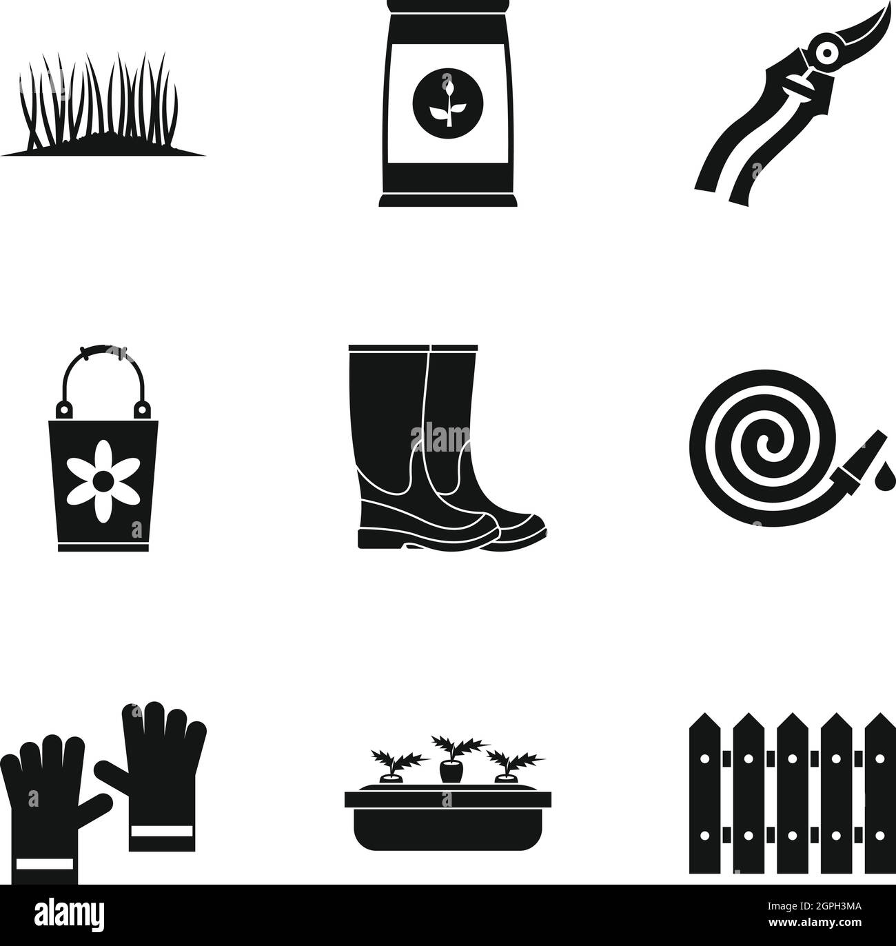 Gardening icons set, simple style Stock Vector Image & Art - Alamy