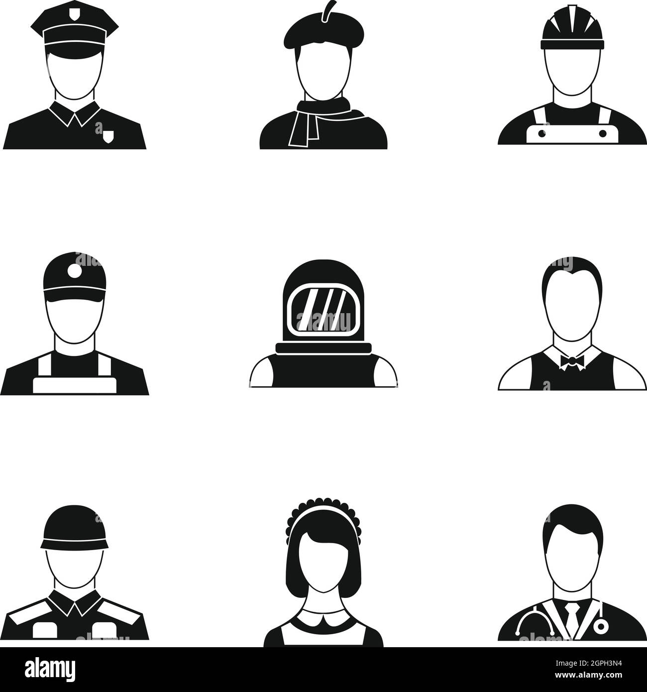 Profession icons set, simple style Stock Vector Image & Art - Alamy