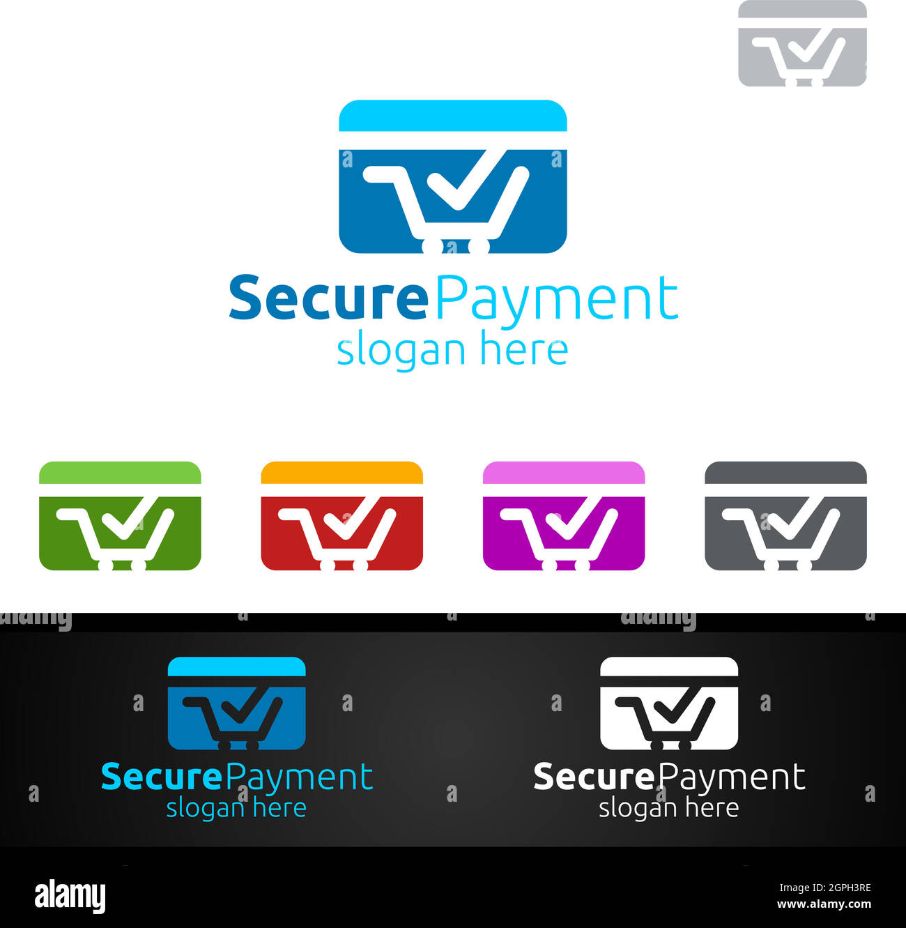 Card Online Secure Payment Logo for Security Online Shopping. Financial ...