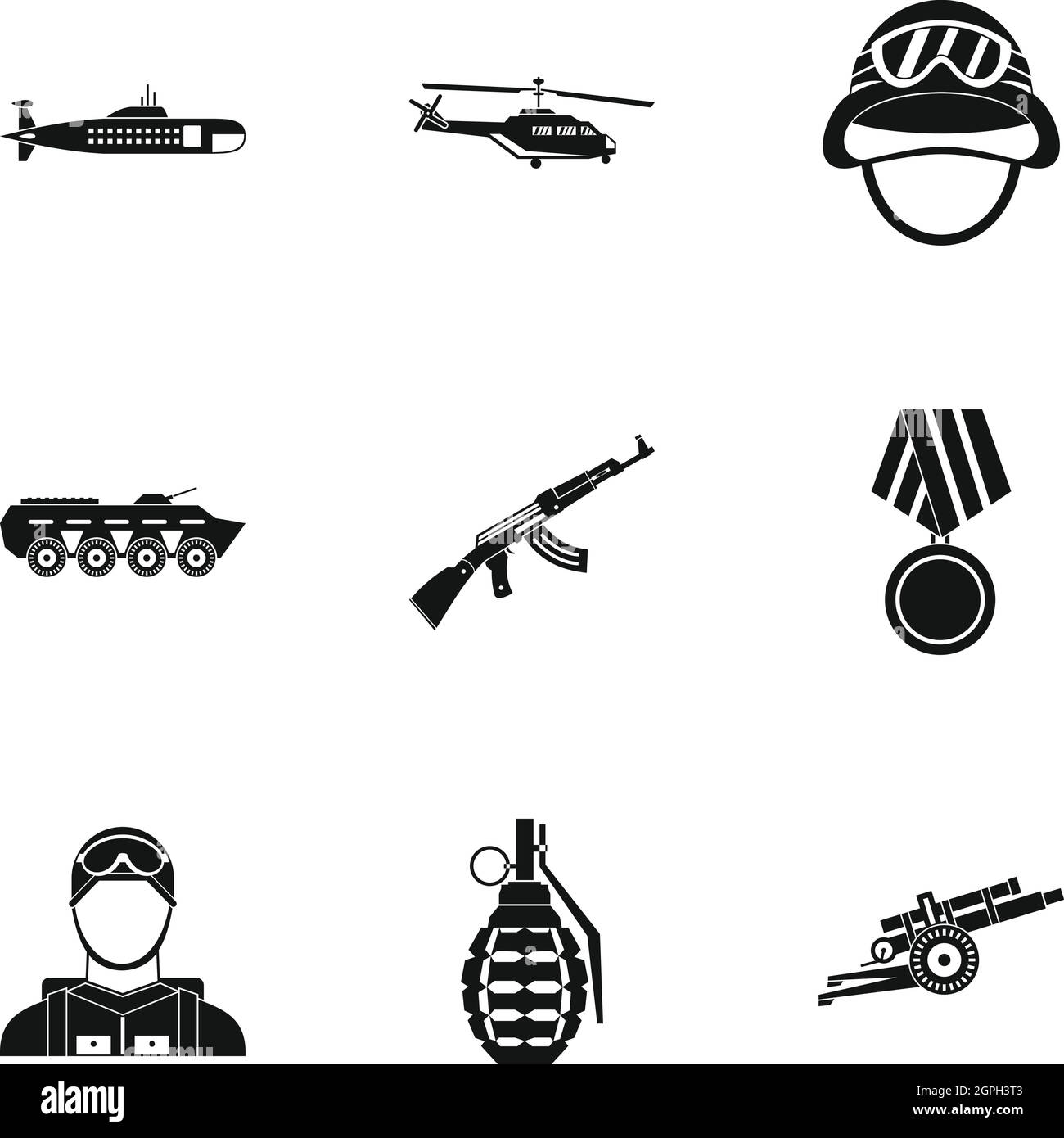 Weapons icons set, simple style Stock Vector Image & Art - Alamy