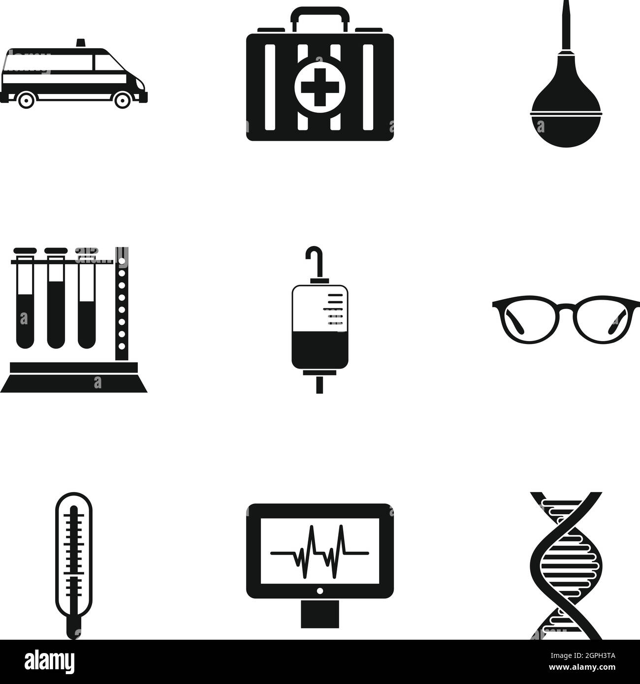 Medical assistance simple icons Stock Vector Images - Alamy