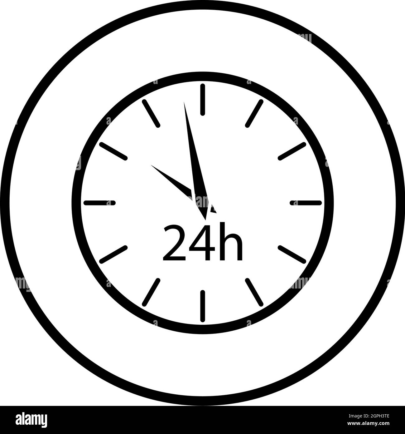 24 Hours Clock Icon Stock Vector Image & Art - Alamy