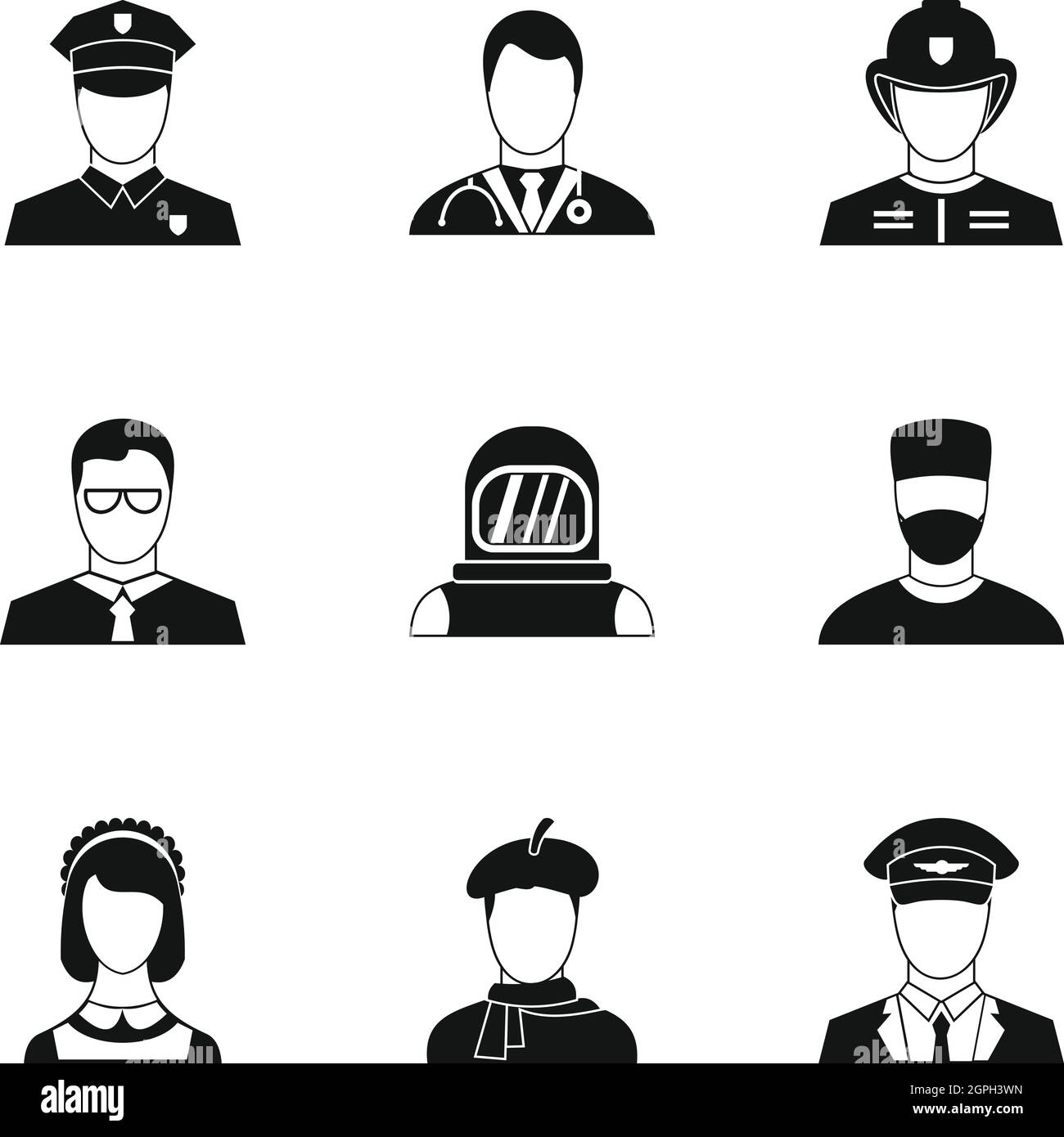 Occupation icons set, simple style Stock Vector Image & Art - Alamy