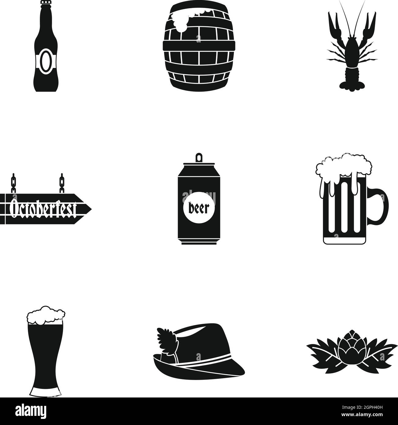 Beer fest icons set, simple style Stock Vector Image & Art - Alamy