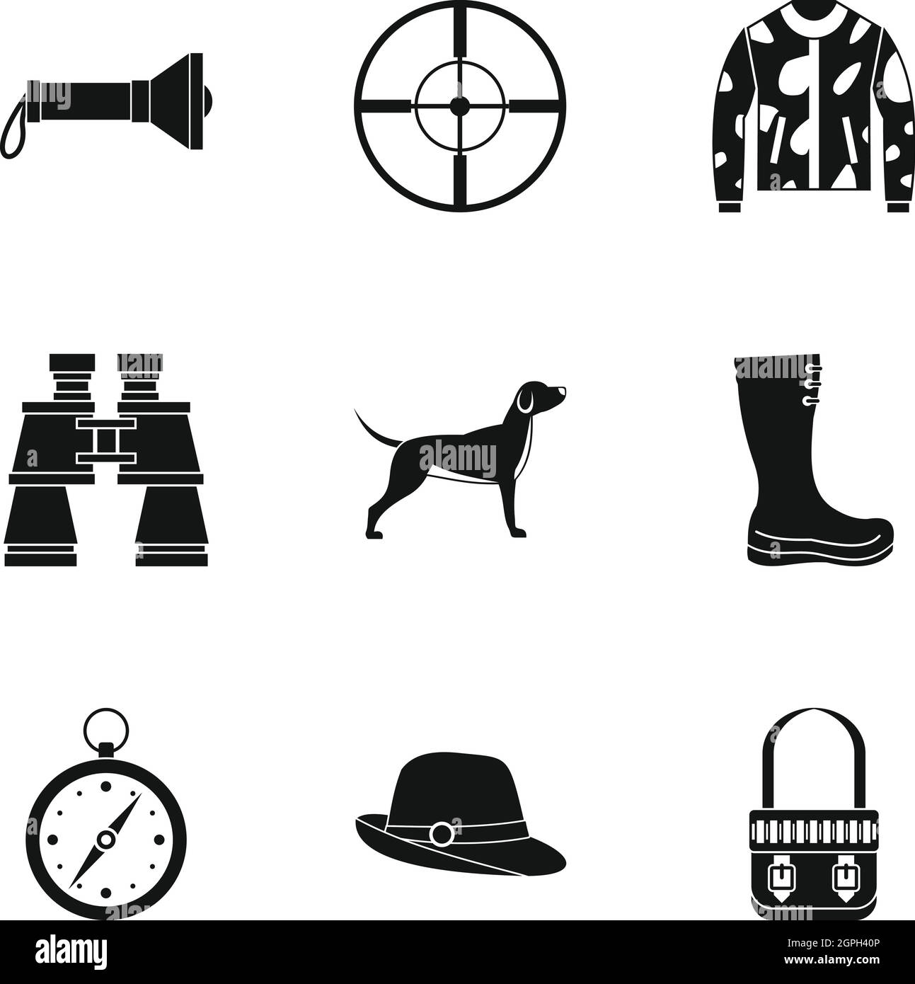 Hunting of animals icons set, simple style Stock Vector Image & Art - Alamy