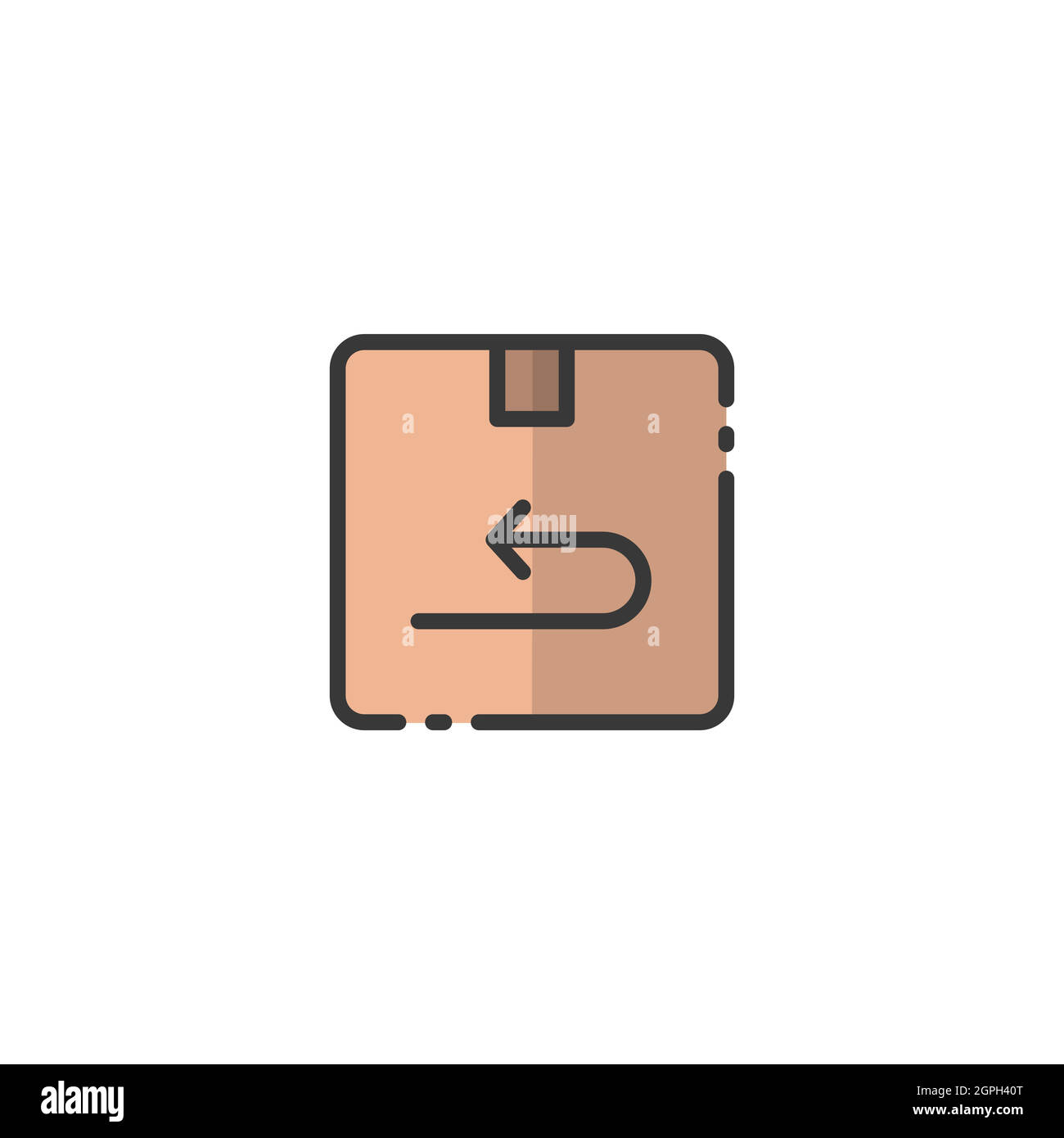 Return package. Shipping and delivery box. Filled color icon. Commerce ...