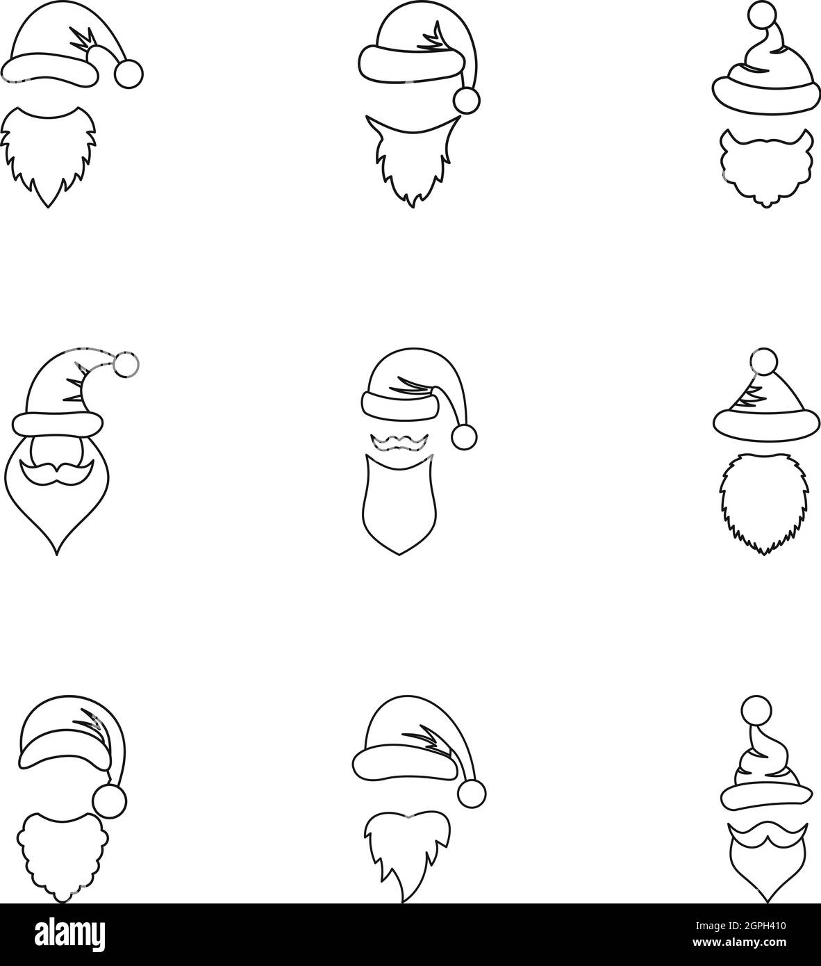 Santa claus outline christmas Black and White Stock Photos & Images - Alamy