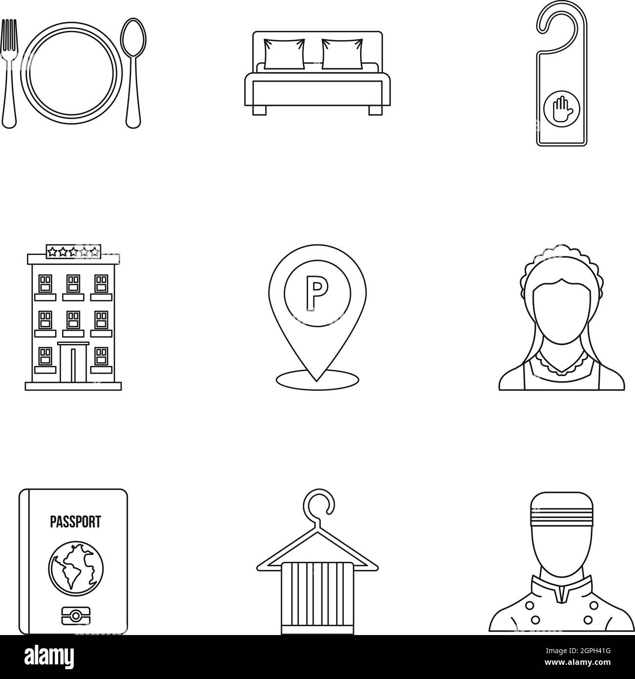 Bed in luxury hotel Stock Vector Images - Alamy