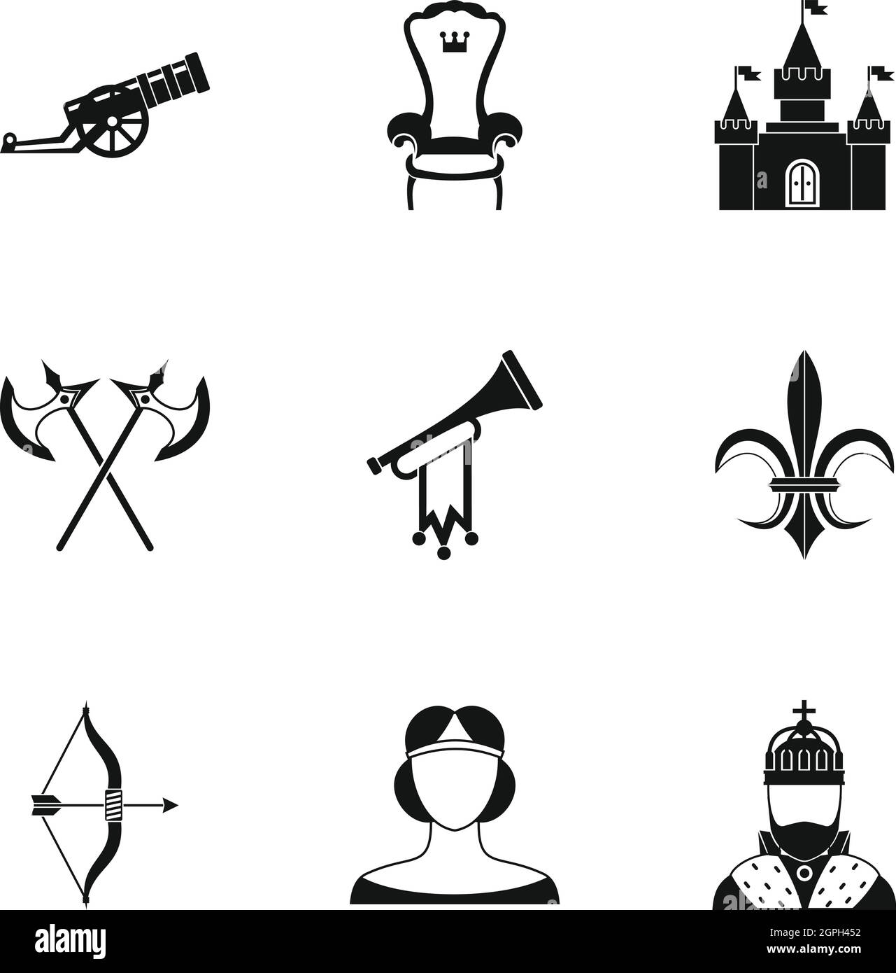Medieval knight icons set, simple style Stock Vector Image & Art - Alamy