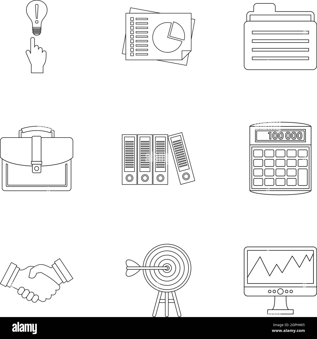 Chart folder icon outline hi-res stock photography and images - Alamy