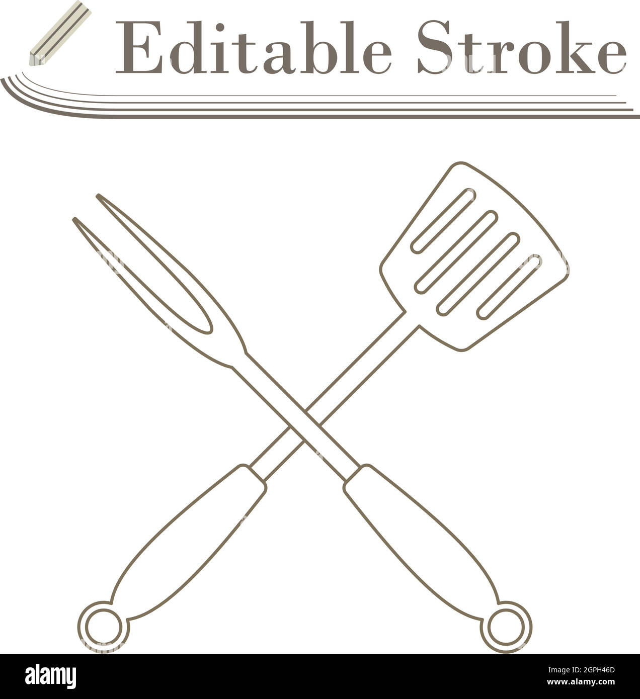 Black spatula fork icon Cut Out Stock Images & Pictures - Alamy