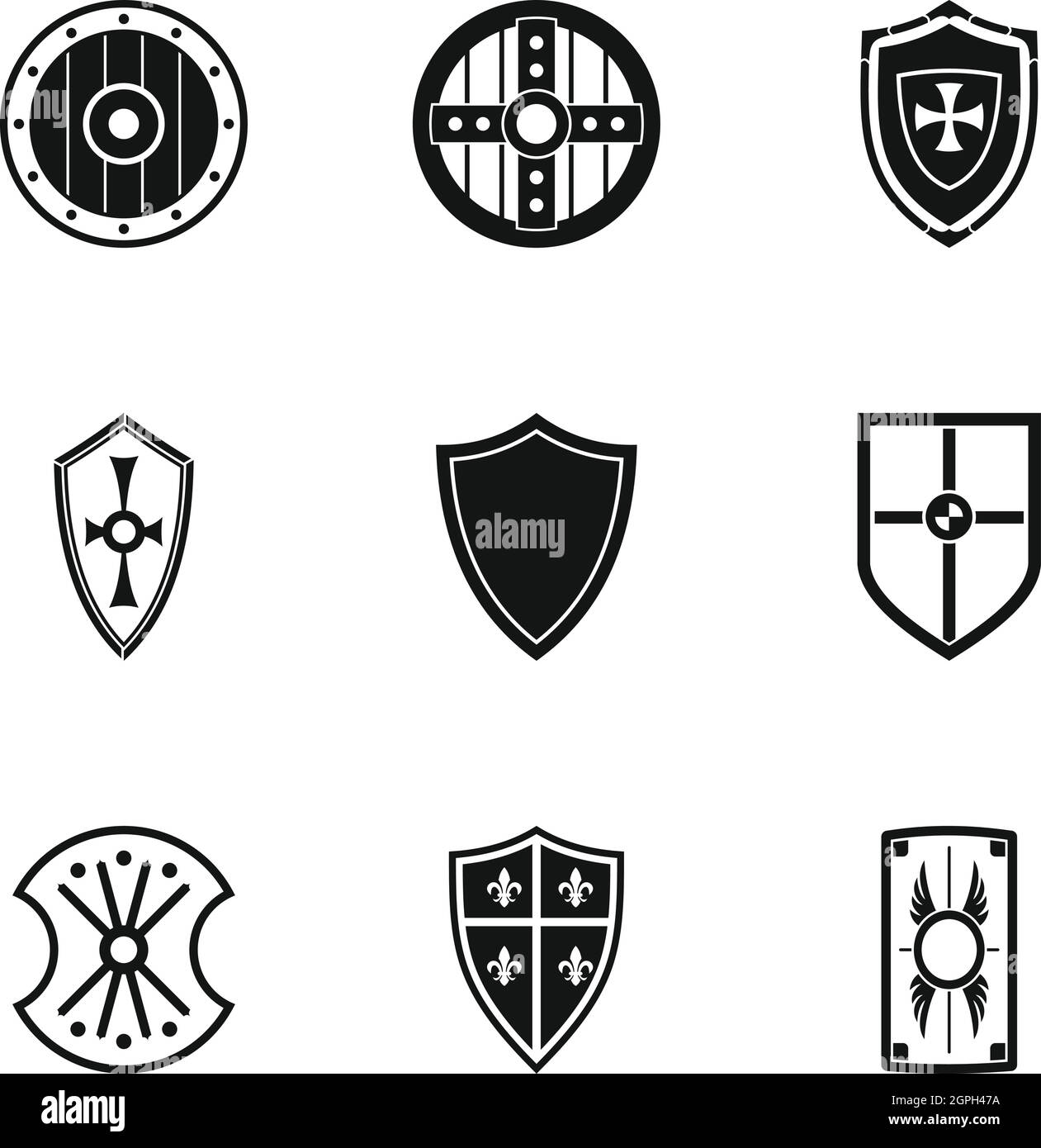 Army shield icon simple Black and White Stock Photos & Images - Alamy