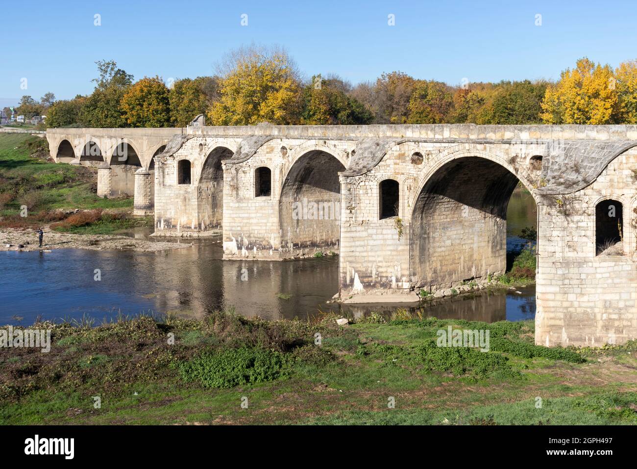 BYALA, BULGARIA - NOVEMBER 2, 2020: Nineteenth-century bridge over the ...