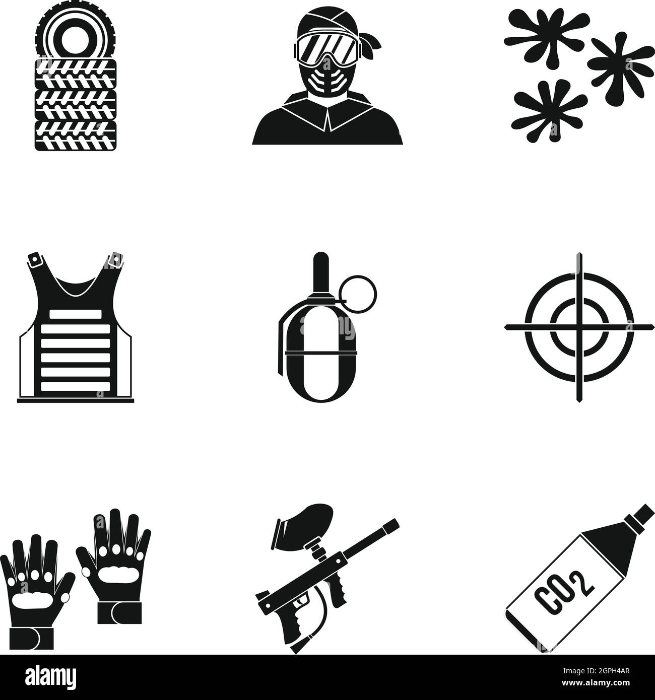 Paintball club icons set, simple style Stock Vector Image & Art - Alamy