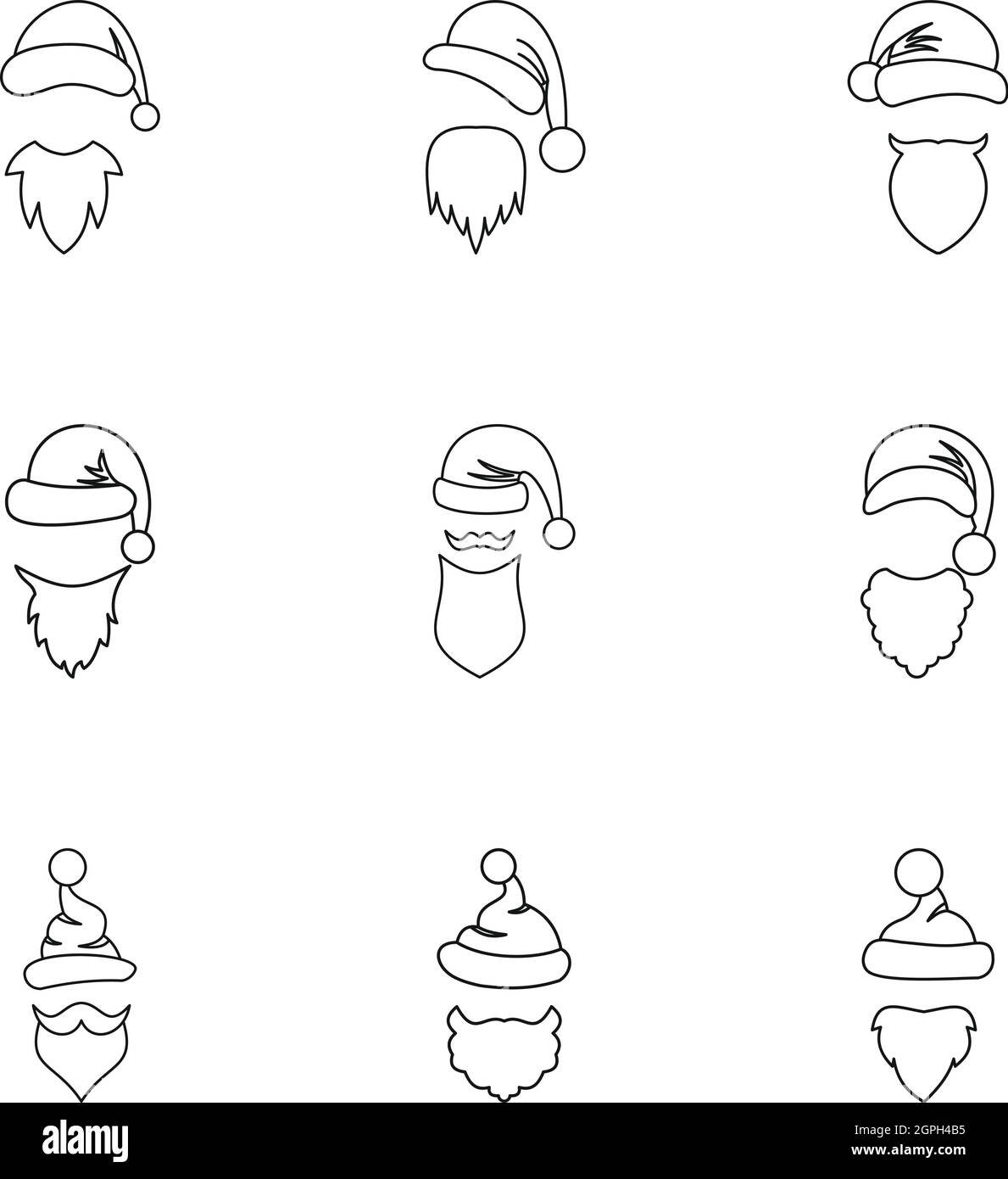 Santa Claus icons set, outline style Stock Vector Image & Art - Alamy