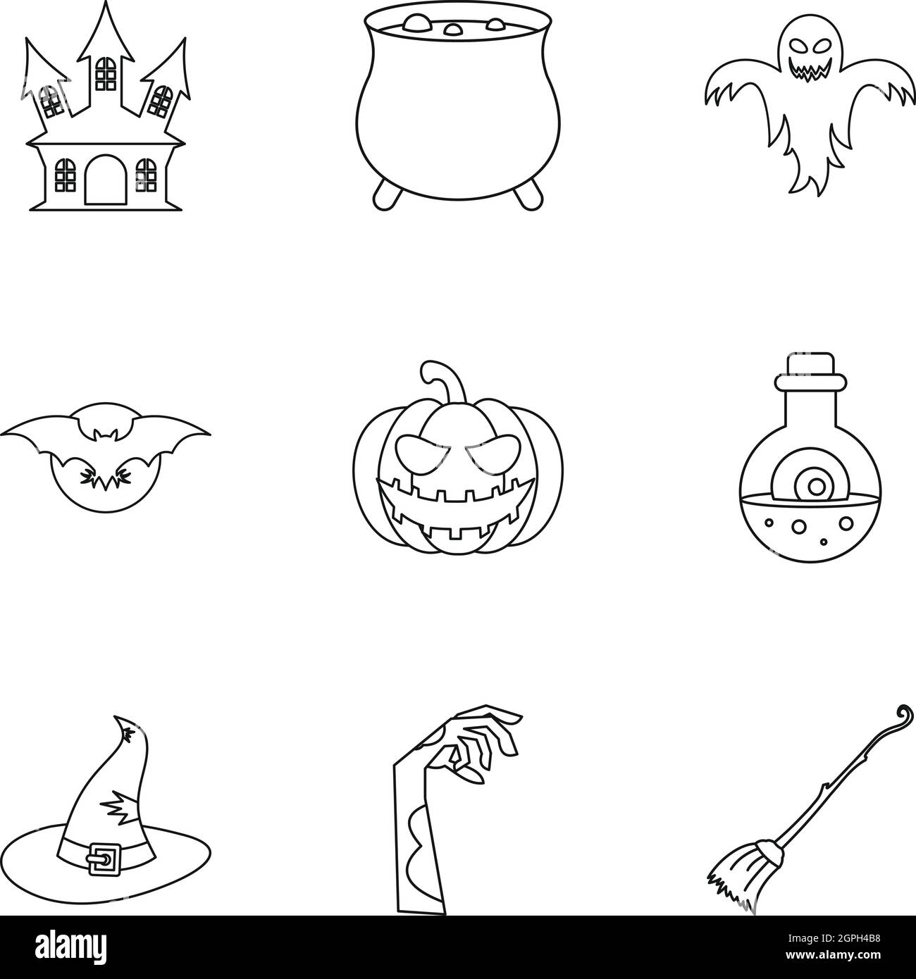Halloween pumpkin set party Black and White Stock Photos & Images - Alamy