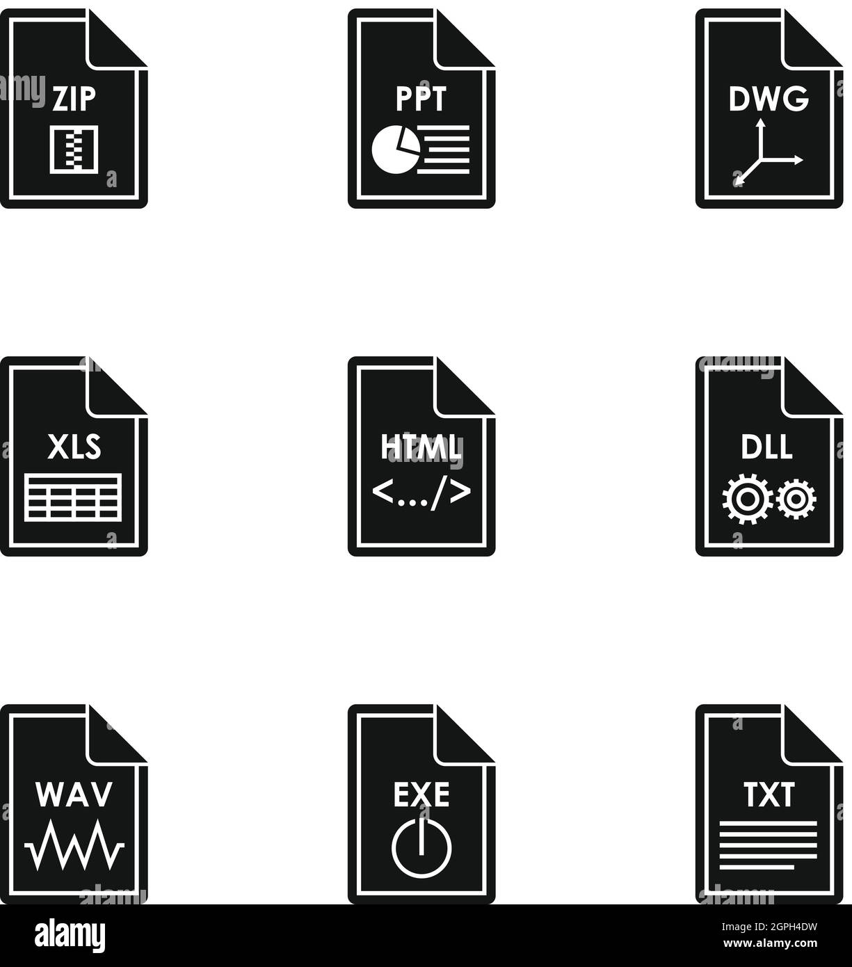 Types of files icons set, simple style Stock Vector Image & Art - Alamy