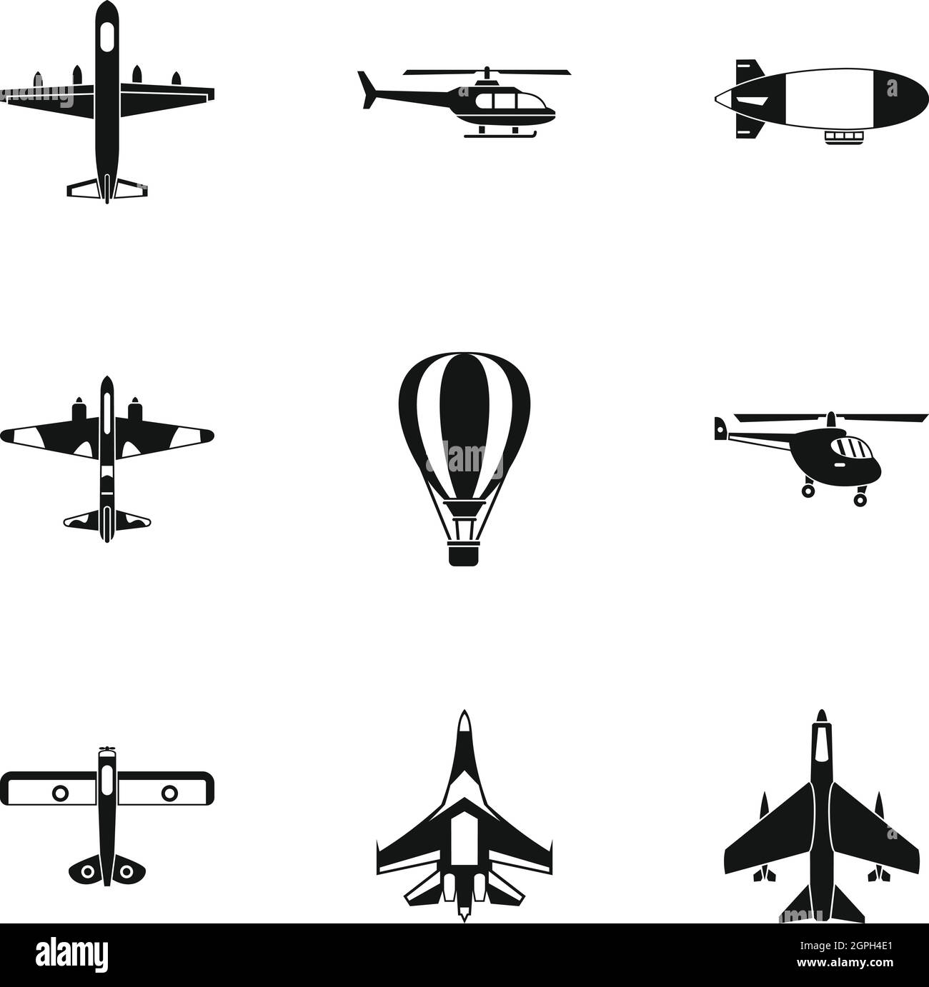 Combat aircraft icons set, simple style Stock Vector Image & Art - Alamy