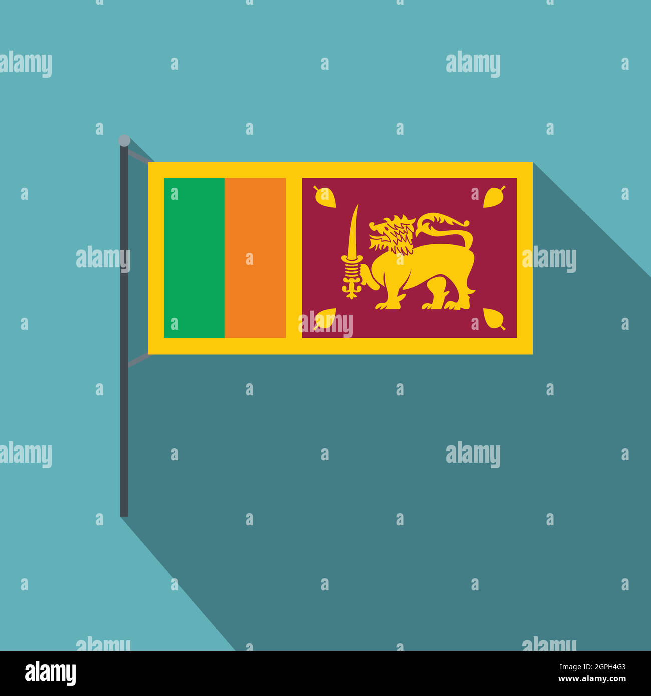 Official Flag Of Sri Lanka Stock Vector Images - Alamy