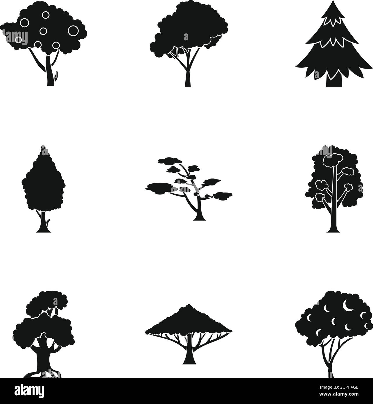 Collection of trees Stock Vector Images - Alamy