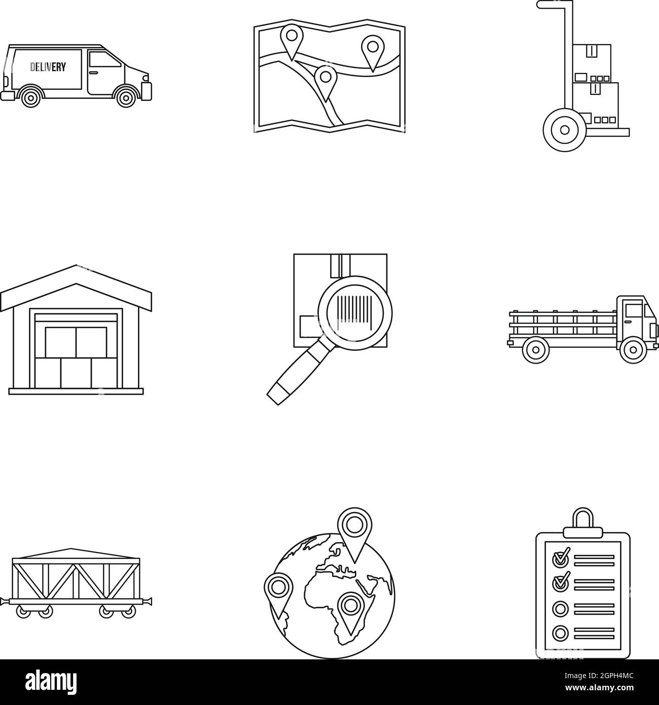 Shipping icons set, outline style Stock Vector Image & Art - Alamy