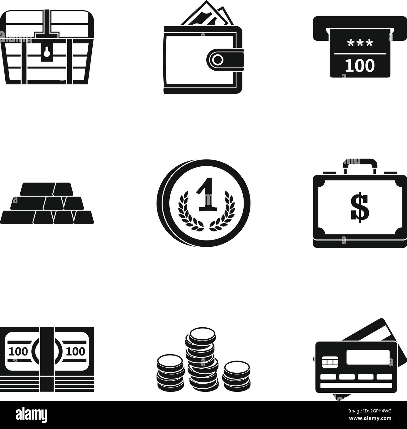 Monetary resource icons set, simple style Stock Vector Image & Art - Alamy
