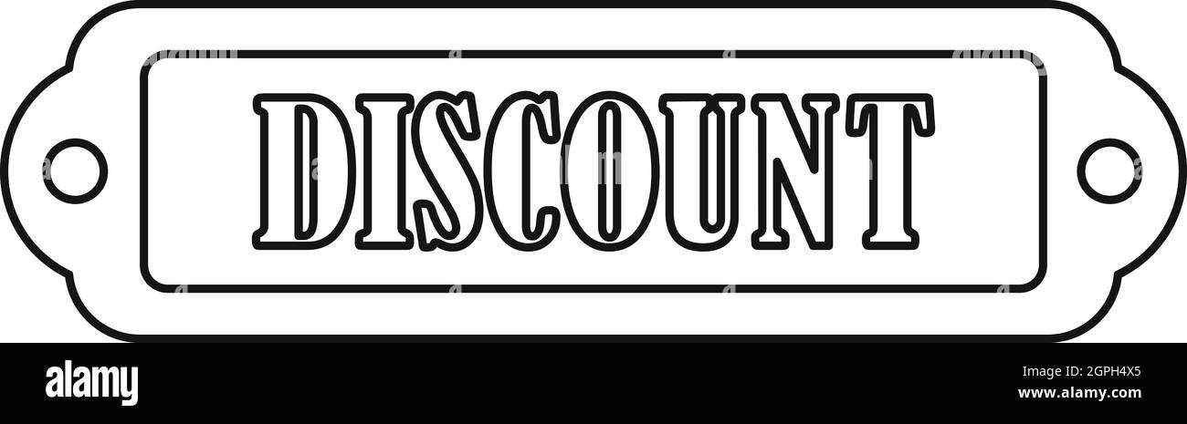 Discount rectangle label icon, outline style Stock Vector Image & Art ...