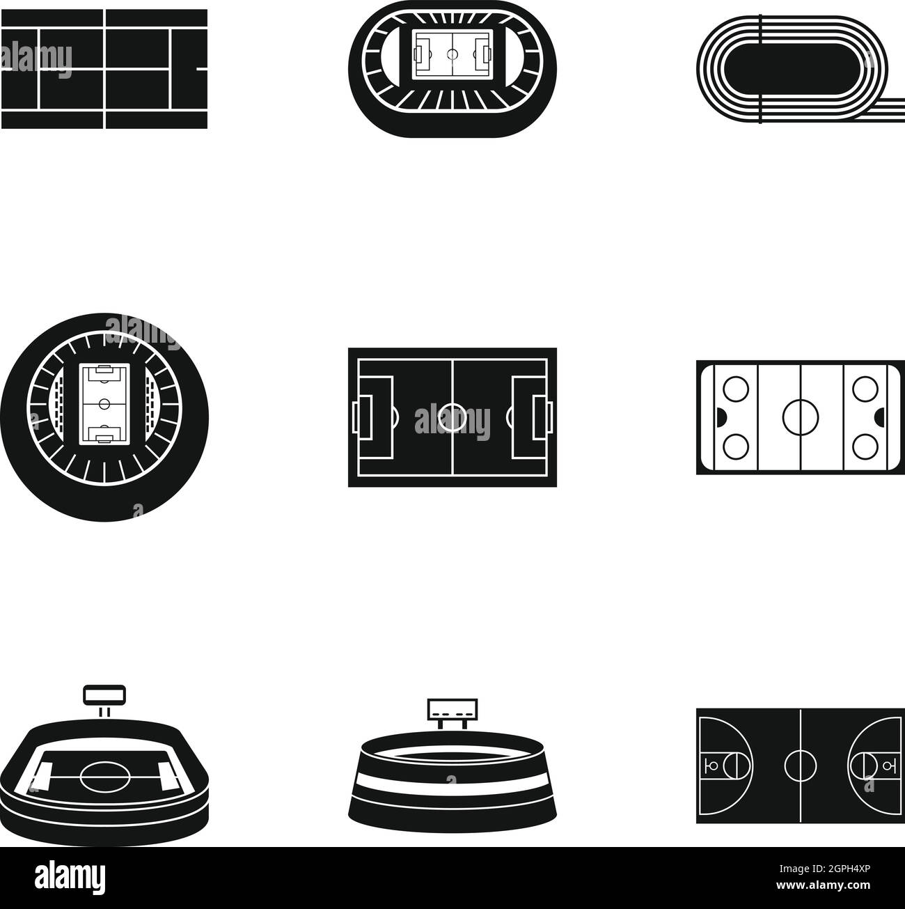 Stadium icons set, simple style Stock Vector Image & Art - Alamy