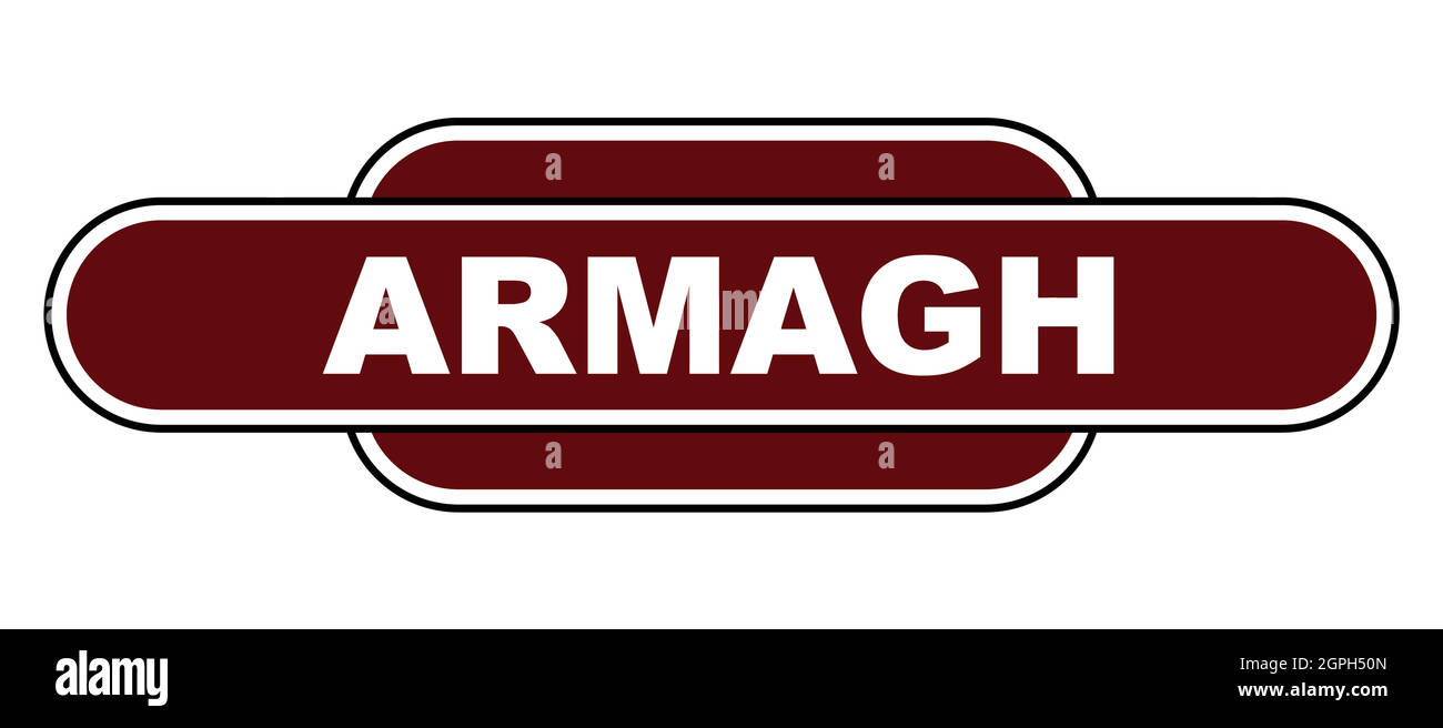 Old Fashioned Armagh Station Name Sign Stock Vector Image & Art - Alamy