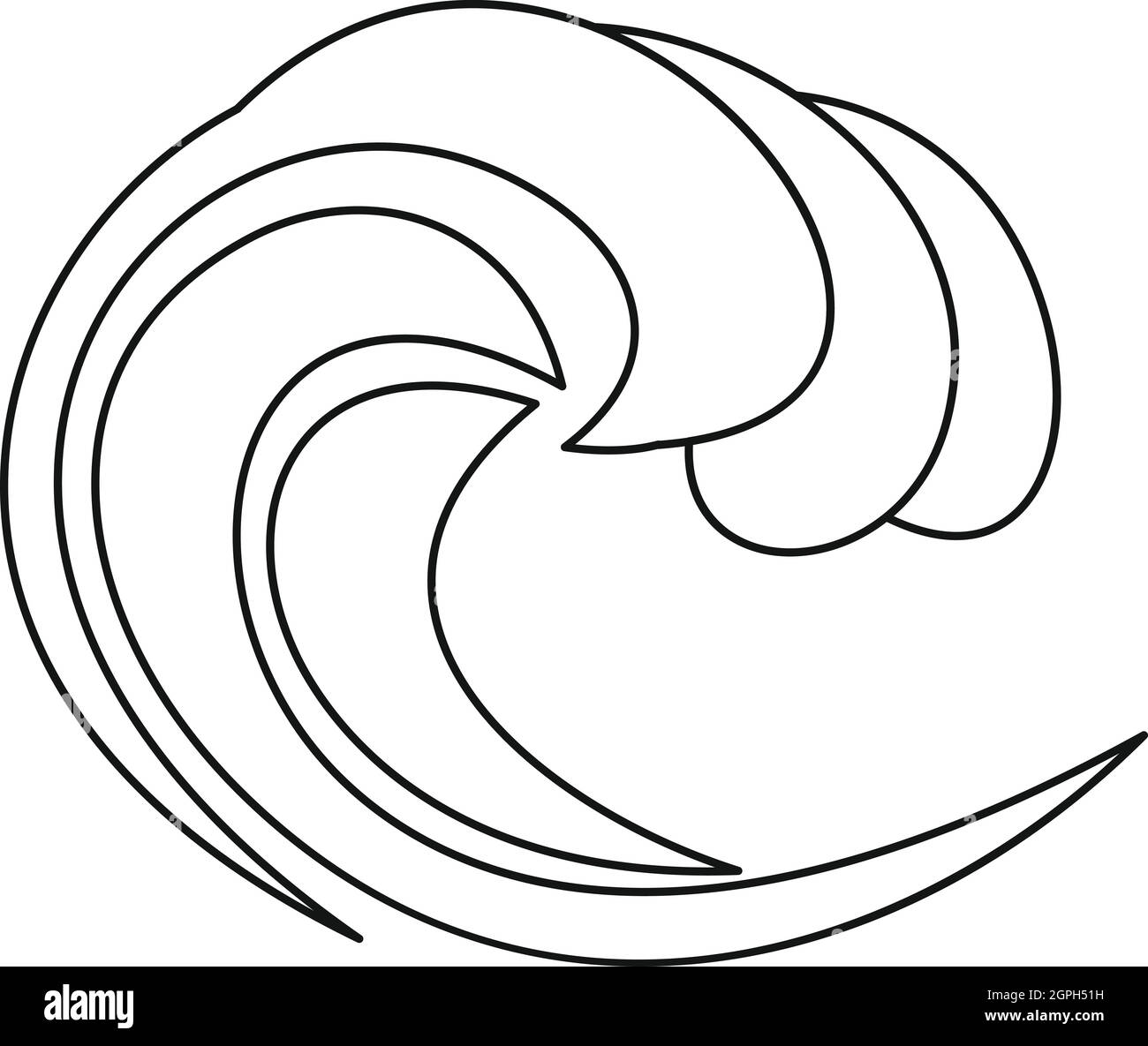 Water wave icon, outline style Stock Vector Image & Art - Alamy