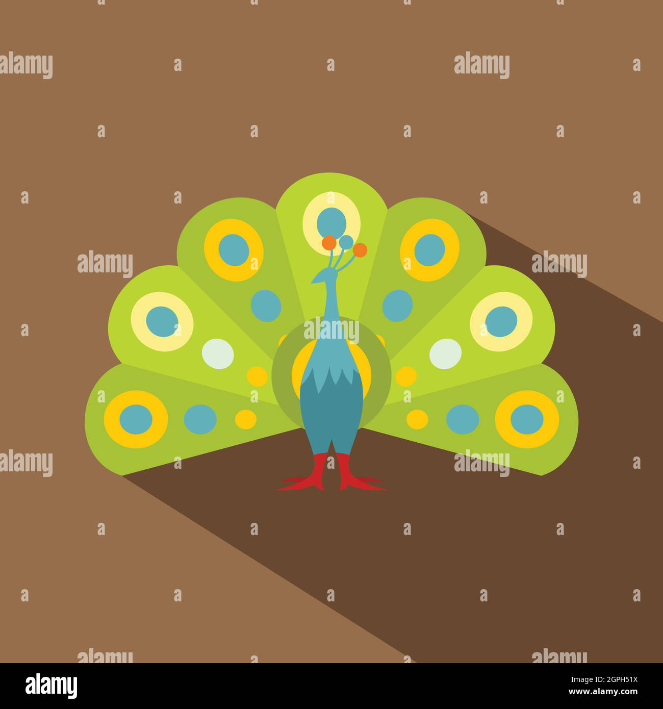 Colorful peacock icon, flat style Stock Vector Image & Art - Alamy