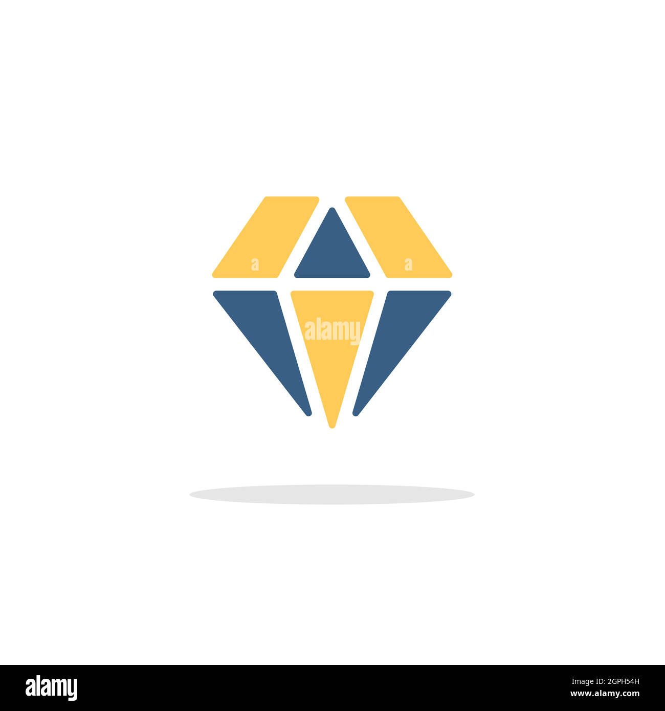 Diamond. Jewery and luxury. Icon with shadow. Commerce glyph vector ...
