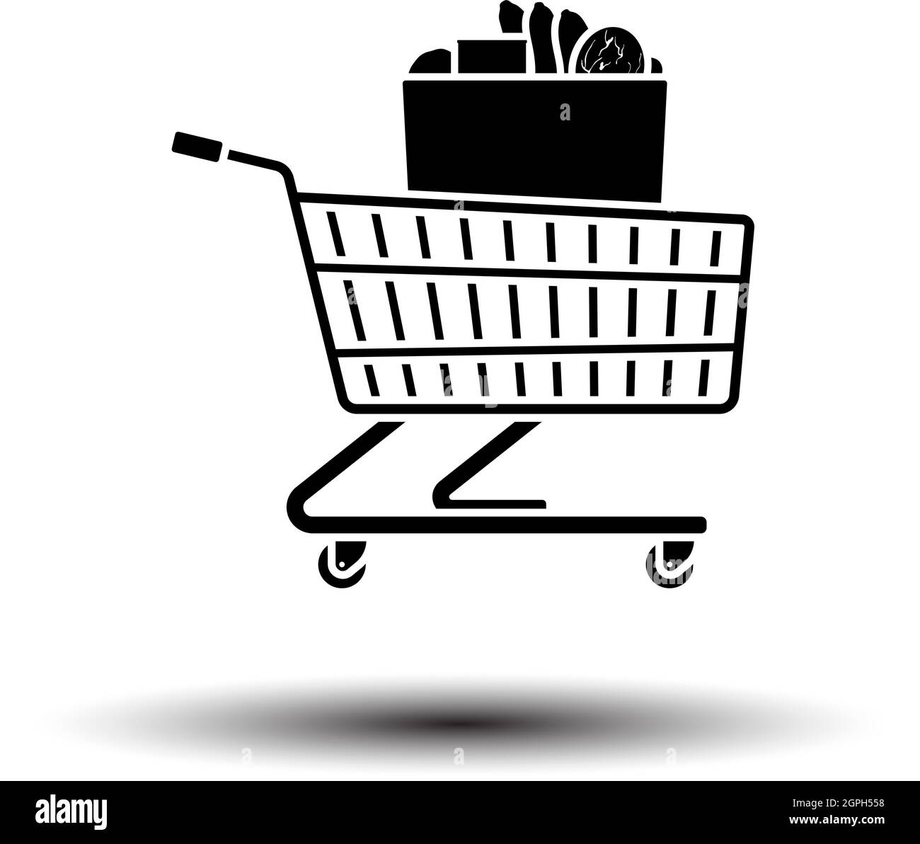 Shopping Cart With Food Clipart