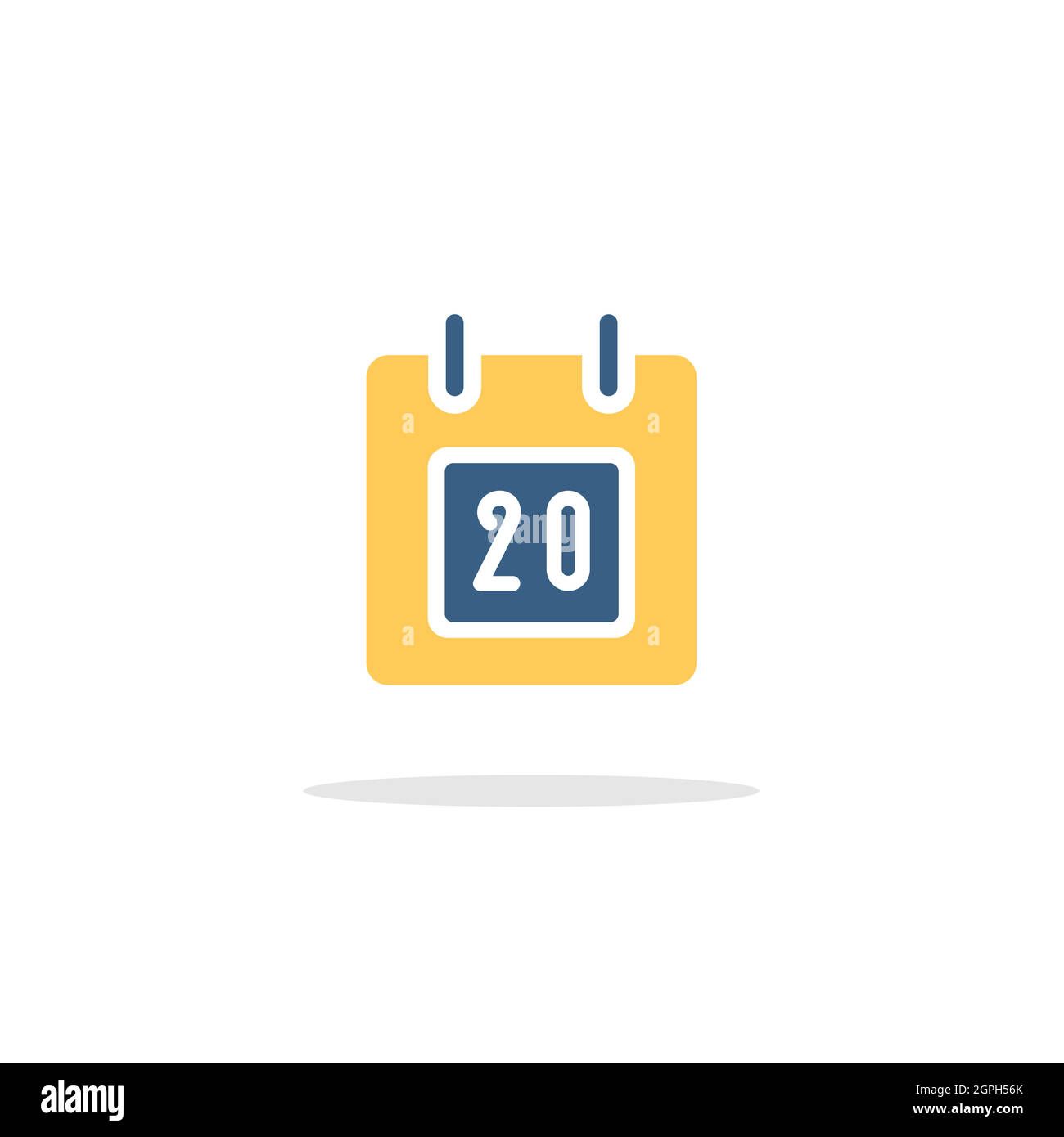 Calendar. Diary date. Icon with shadow. Commerce glyph vector ...