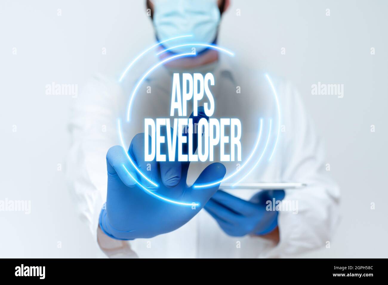 Text caption presenting Apps Developer. Business showcase Graphic ... Text caption presenting Apps Developer. Business showcase Graphic ...
