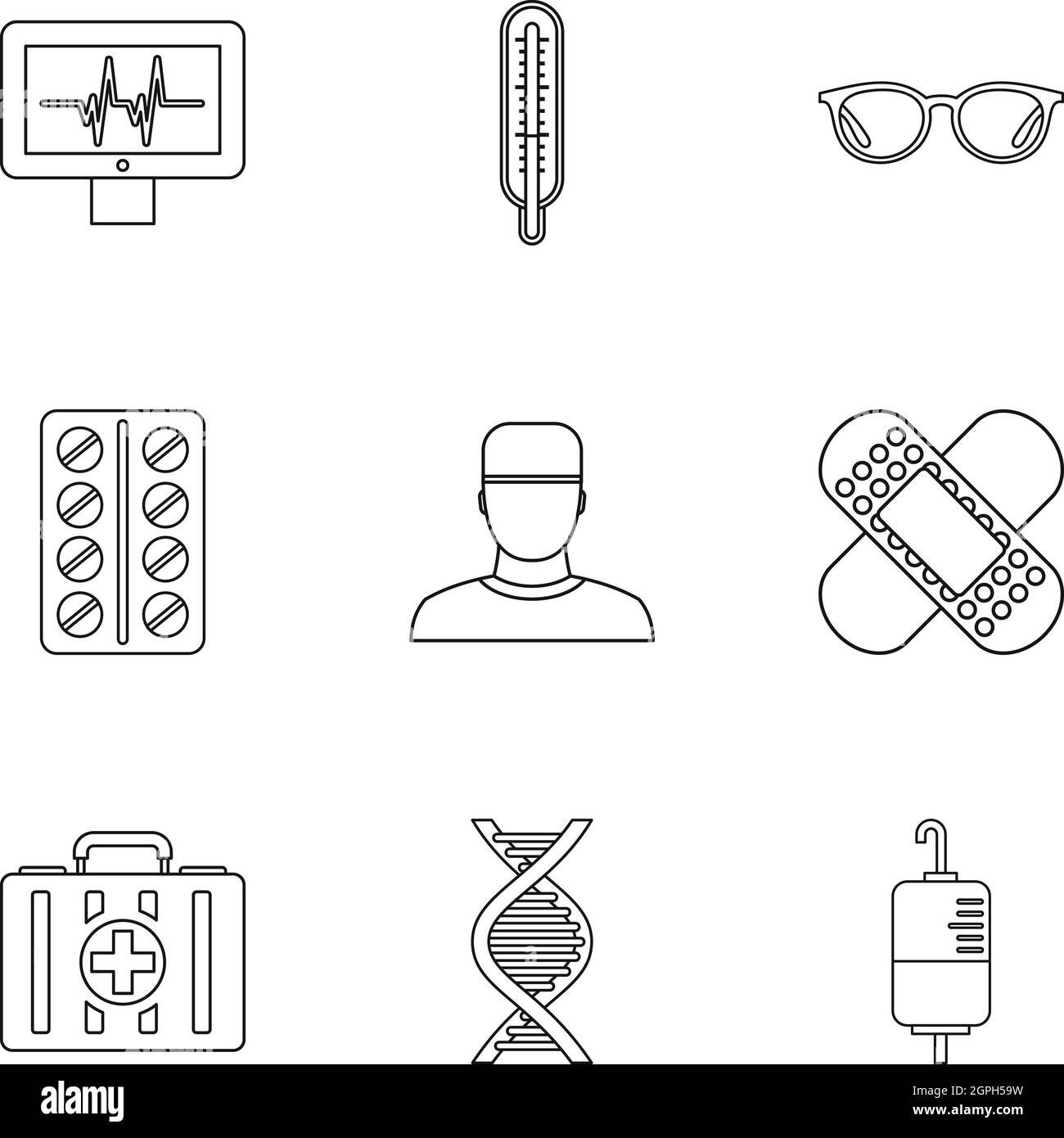 Healing icons set, outline style Stock Vector Image & Art - Alamy