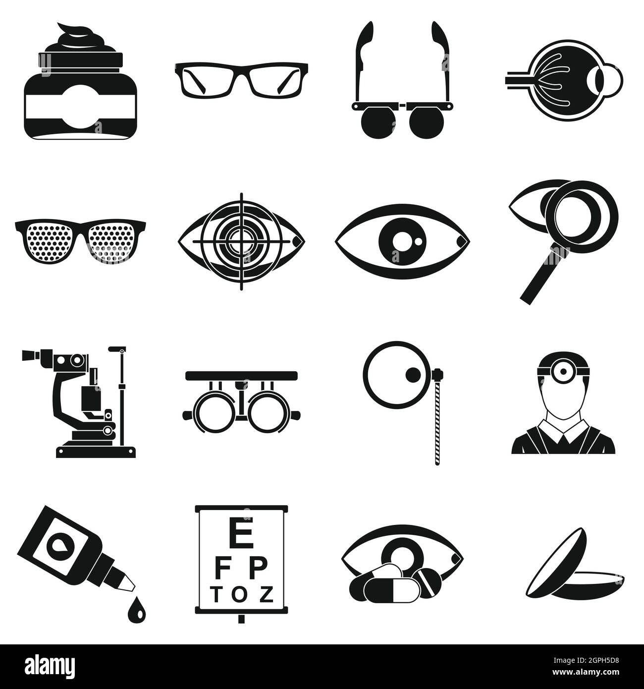 Set eye icons eyesight Black and White Stock Photos & Images - Alamy